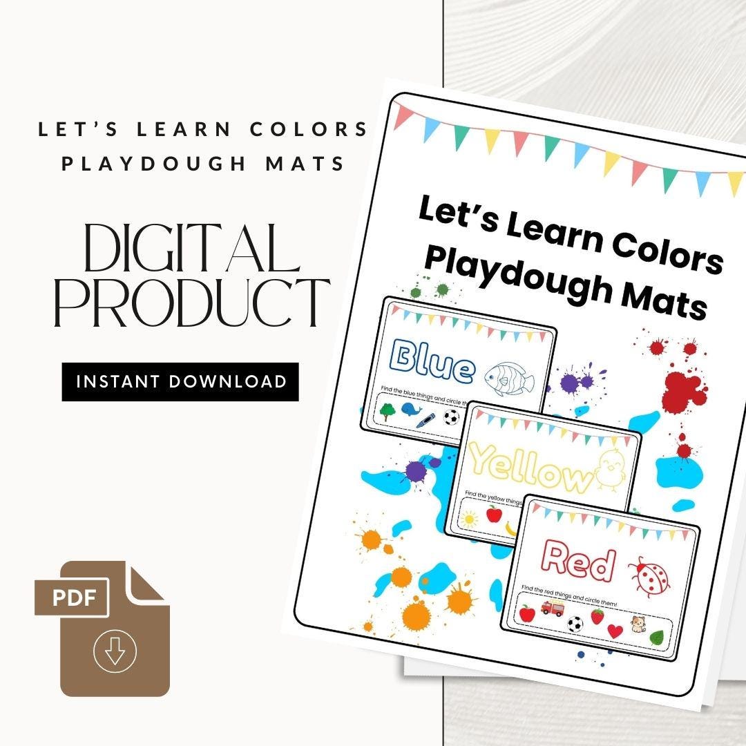 Let’s Learn Colors Playdough Mats – Toddler Preschool Color Recognition ...
