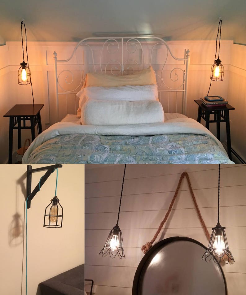 Plug in Lamp Cage Pendant Light - Design Your Own - Any Custom Lengths ...