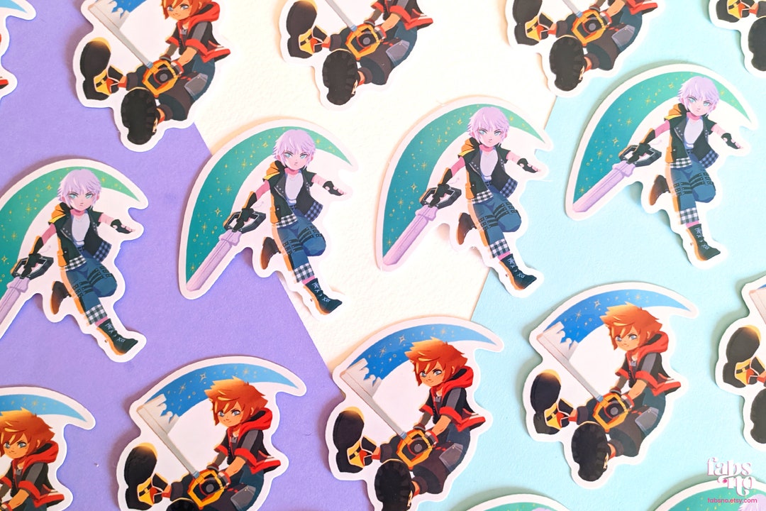 Soriku Combo Attack Vinyl Stickers of Sora and Riku and Their Keyblade ...