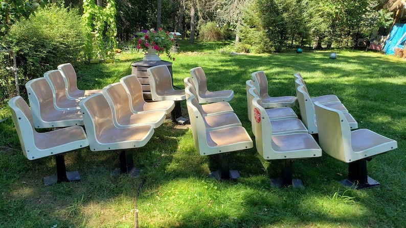 Vtg Mid Century Modern Brunswick Billiard Bowling Shell Chairs Settee ...