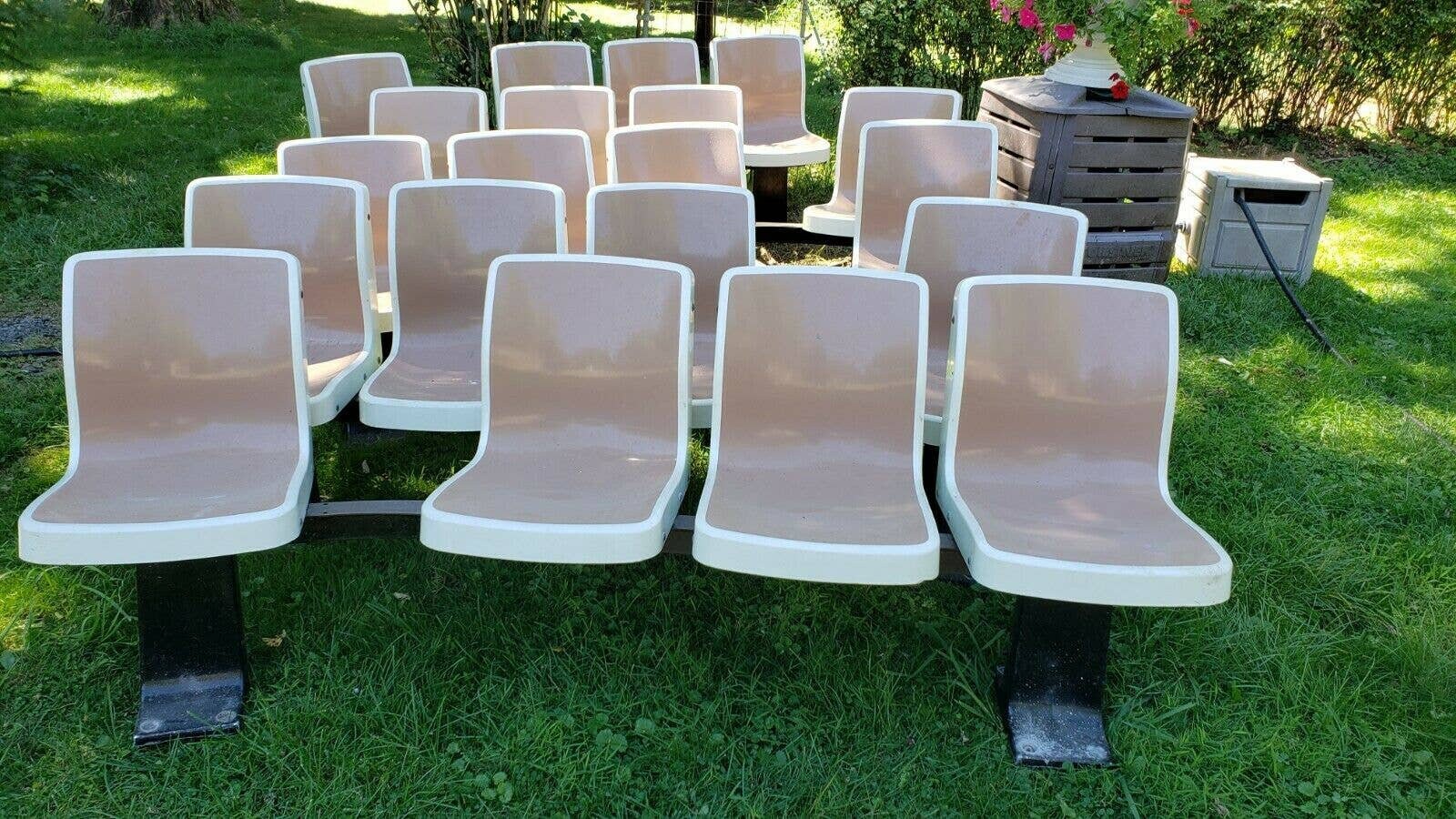 Vtg Mid Century Modern Brunswick Billiard Bowling Shell Chairs Settee ...