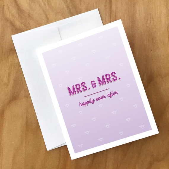 Lesbian Wedding Card Mrs And Mrs Wedding Wedff4crd Etsy