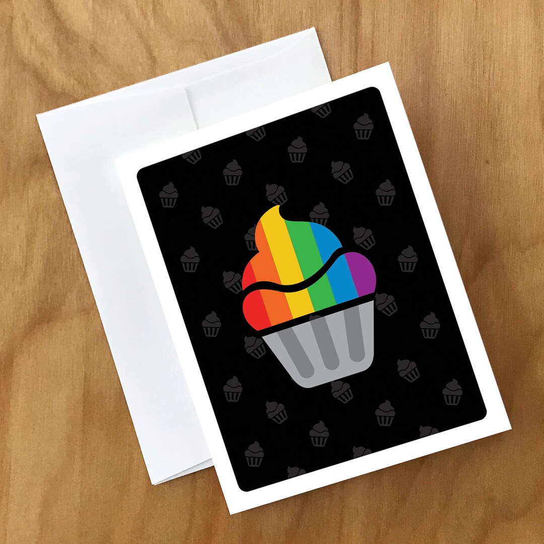LGBTQ Cupcake Happy Birthday Card BDAY7CRD - Etsy
