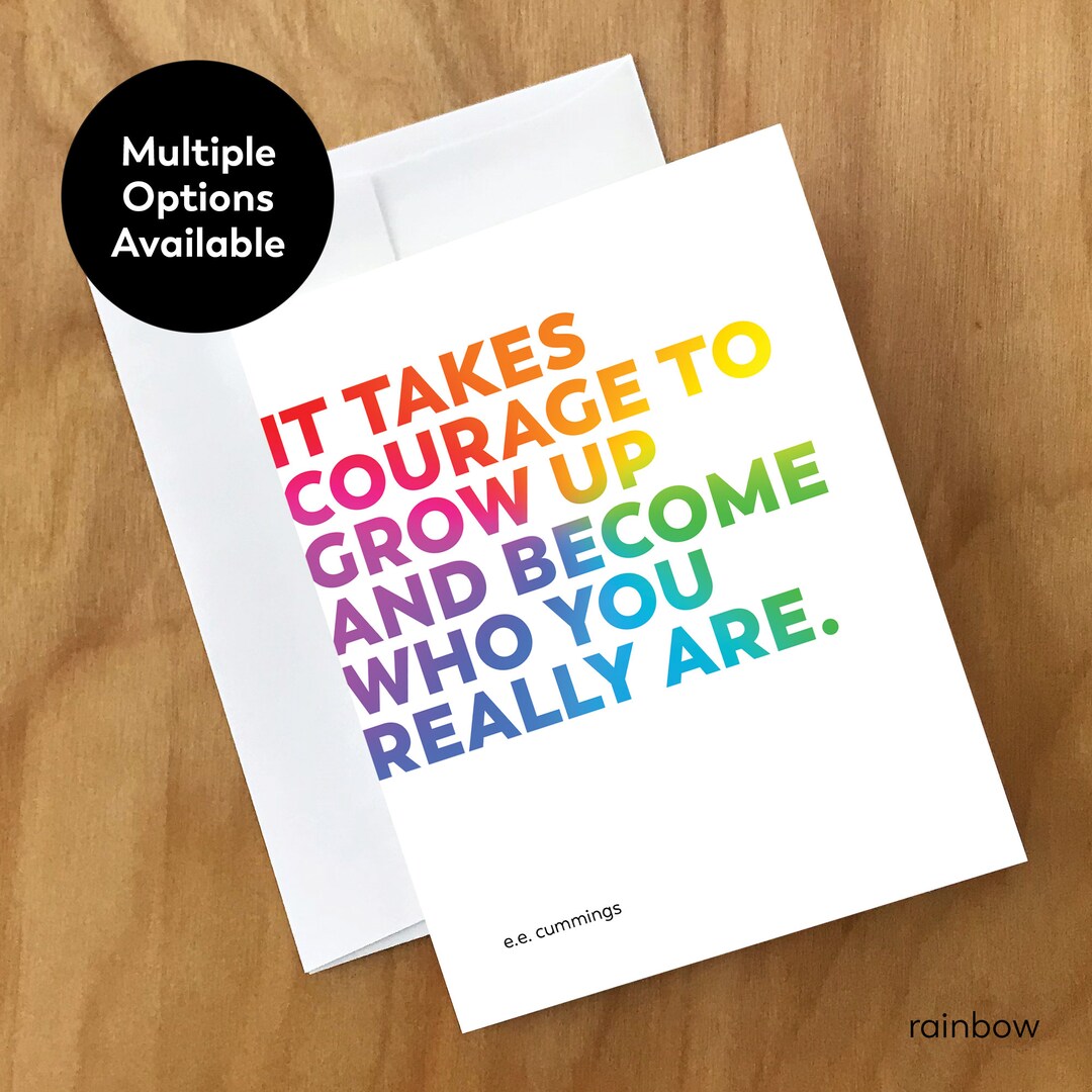 LGBTQ Coming Out Greeting Card E. E. Cummings Quote ENC5CRD - Etsy