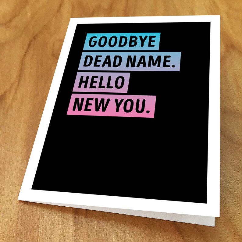 Transgender Name Change Card TRNS10CRD - Etsy