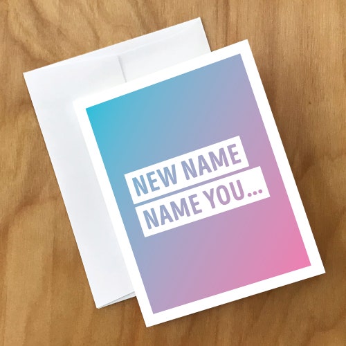 Transgender Name Change Card TRNS9CRD - Etsy
