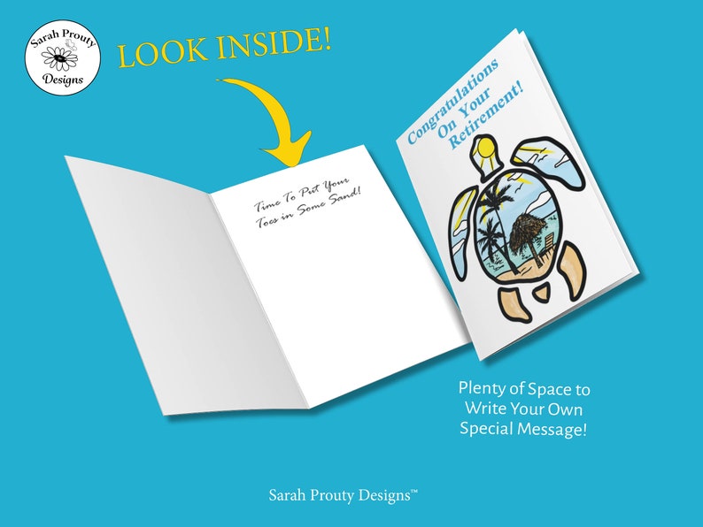 Retirement Card, Turtle, Digital Download, Greeting Card, Retirement ...