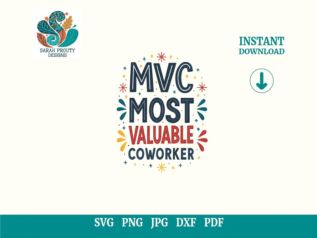 Mvc Most Valuable Coworker SVG, Svg Png Jpg Dxf Pdf, Appreciation Gift ...
