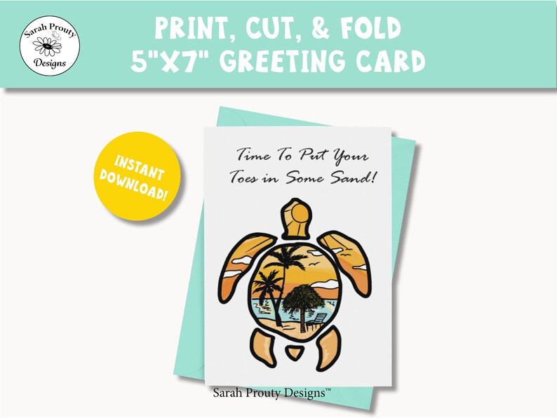 Retirement Card, Turtle, Digital Download, Greeting Card, Retirement ...