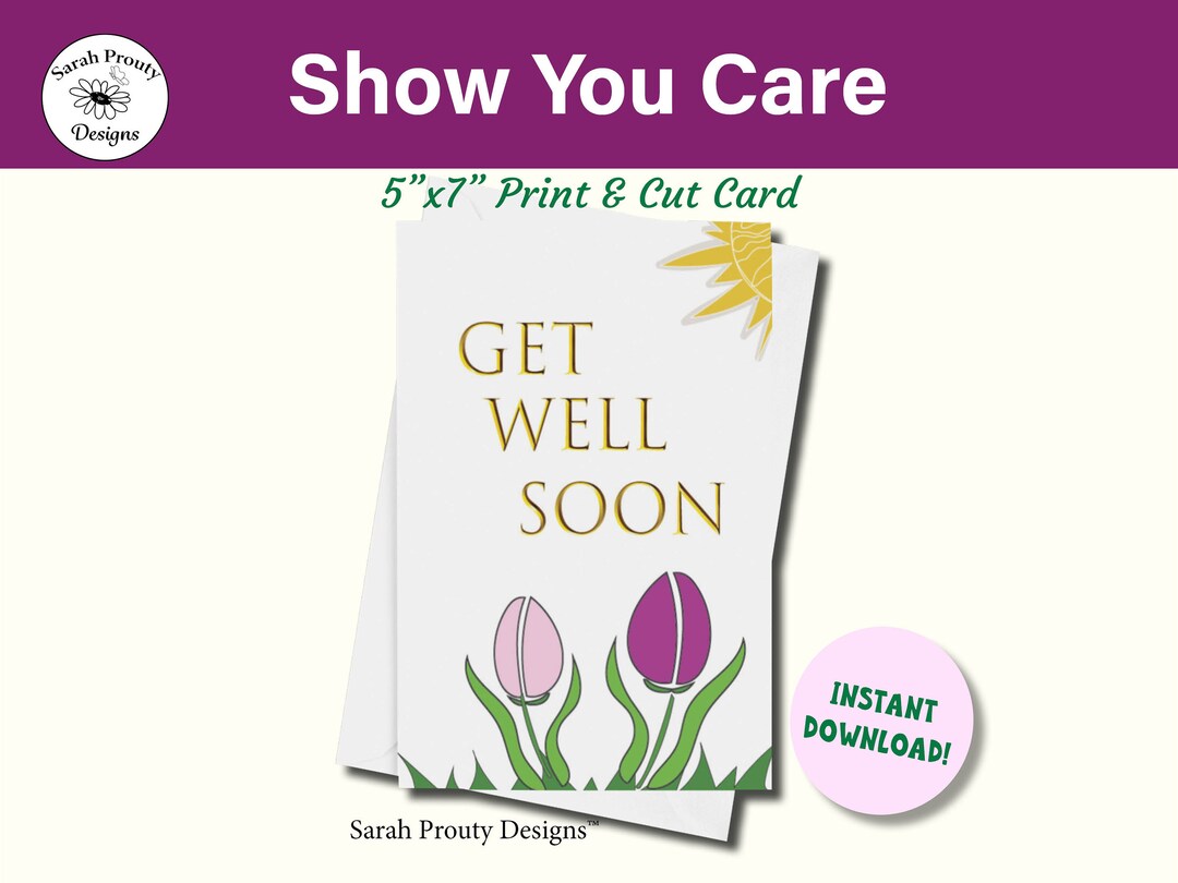 Get Well Card, Gift for Her, Printable, Appreciation Card, Greeting ...