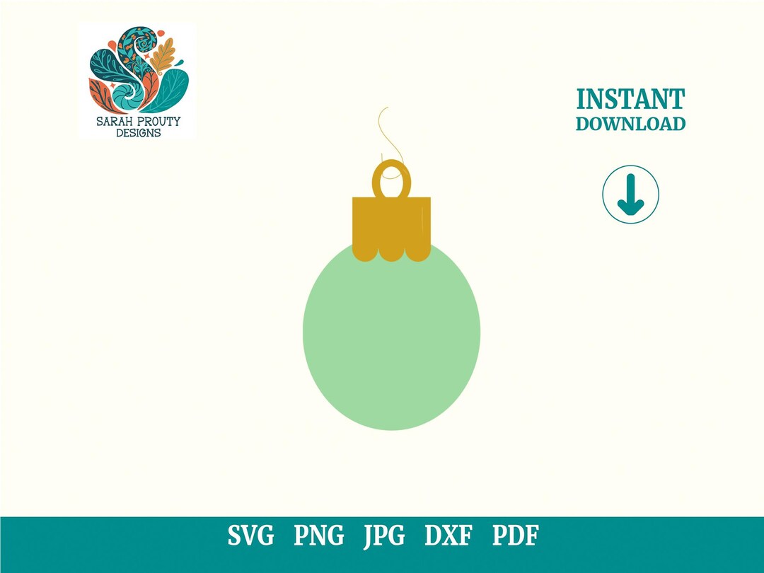 Mint Green Christmas Ornament Svg, Holiday Digital Download, Diy ...