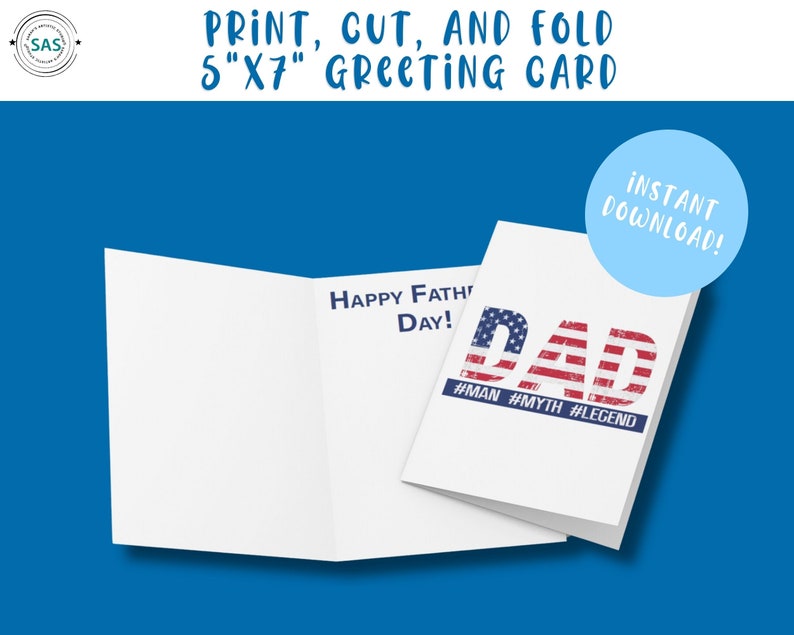 Fathers Day Card, Fathers Day Printable, Greeting Card for Dad, Bonus ...