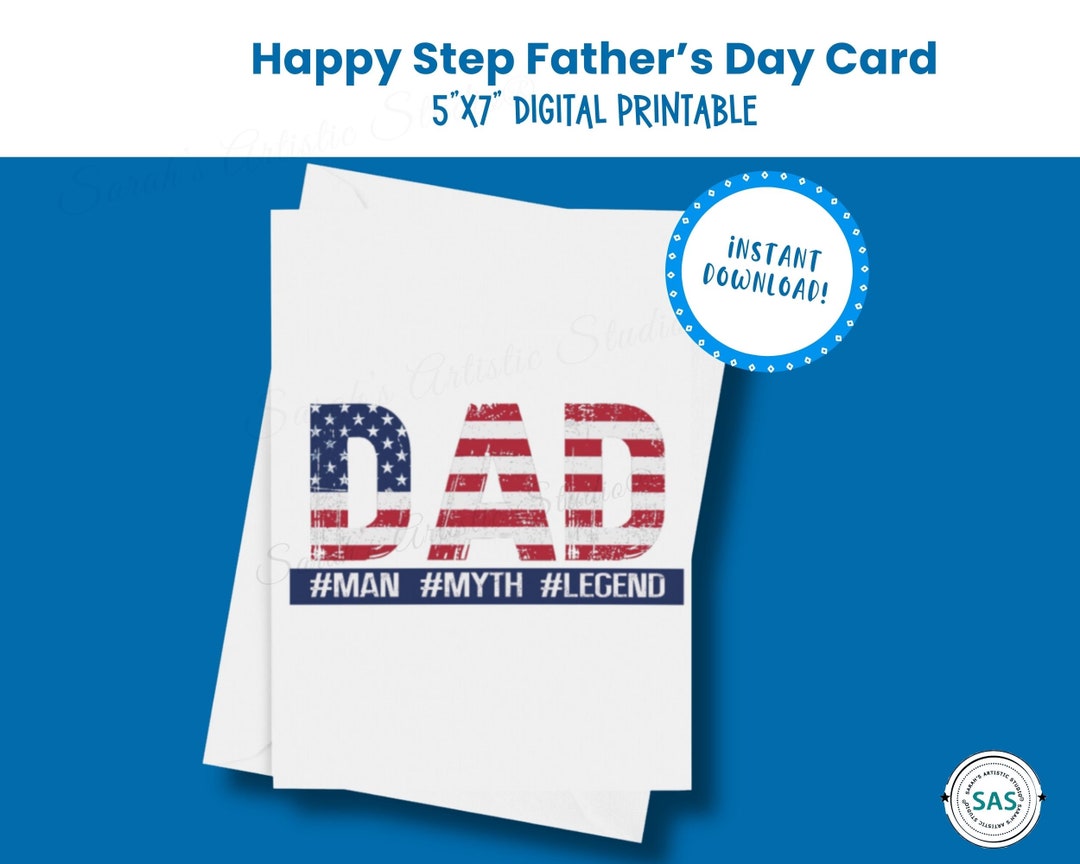 Fathers Day Card Fathers Day Printable Greeting Card For Dad Bonus Dad Card Fathers Day 