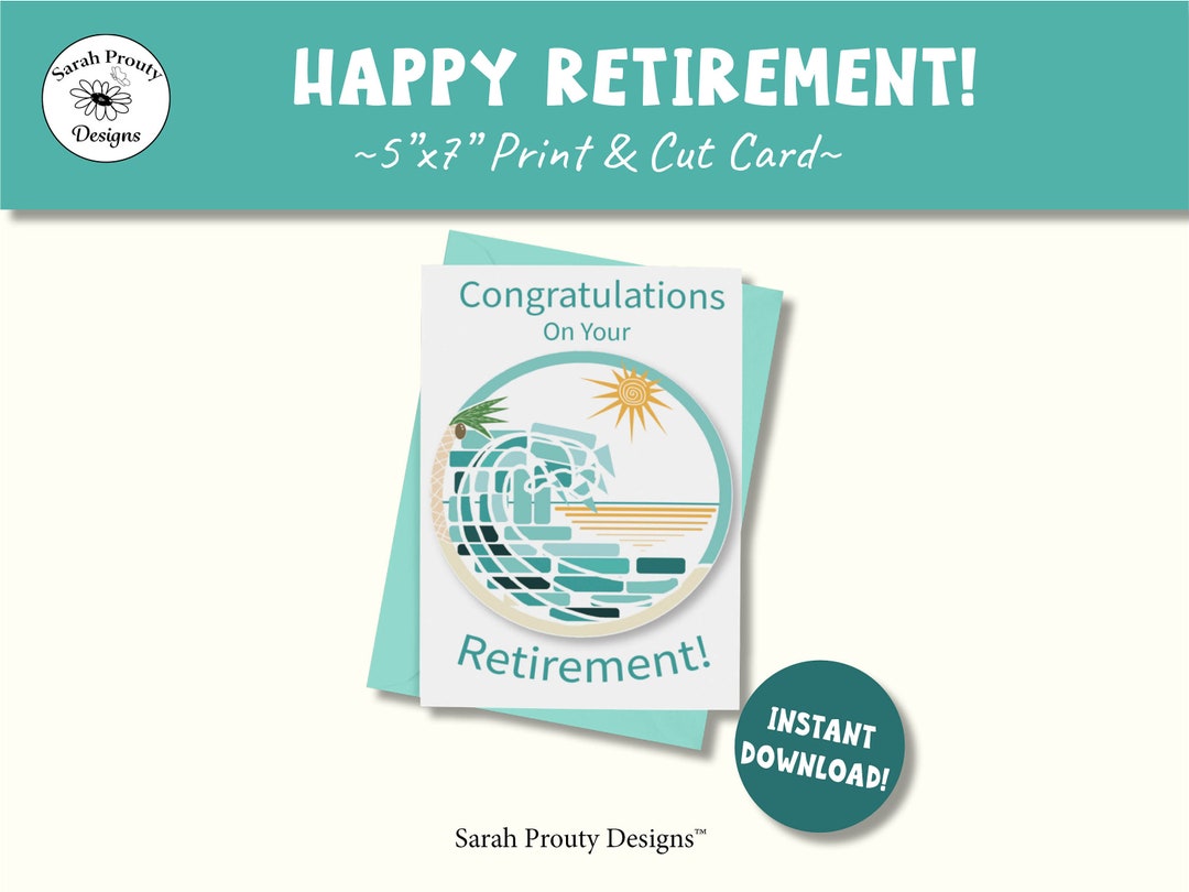 Retirement Card, Digital Download, Greeting Card, Retirement Gifts ...