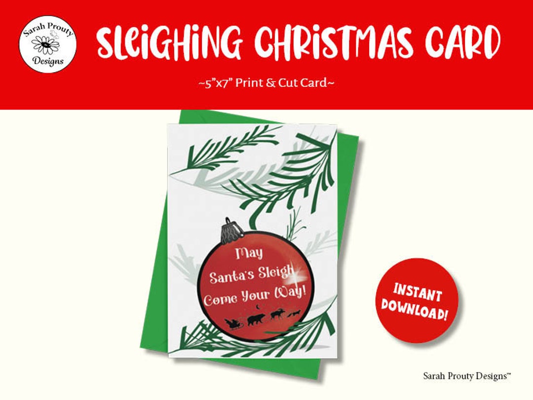 Printable Christmas Card, Greeting Card, Digital Download, Hand Drawn ...