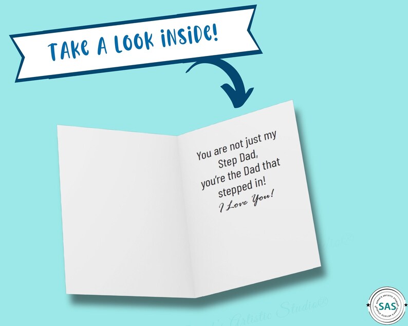 Fathers Day Card, Step Dad Fathers Day Card, Bonus Dad Card, Fathers ...