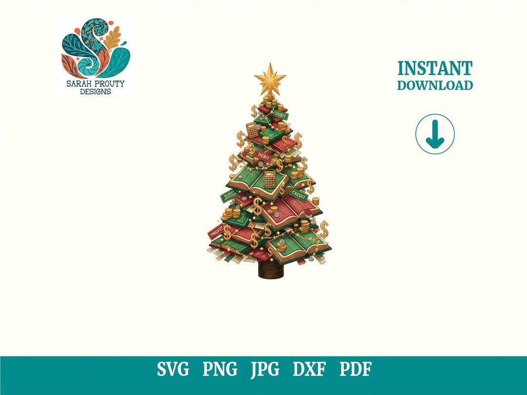 Accountant Christmas Tree Digital, Finance Holiday Svg, Cpa Xmas Png ...