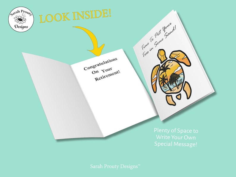 Retirement Card, Turtle, Digital Download, Greeting Card, Retirement ...