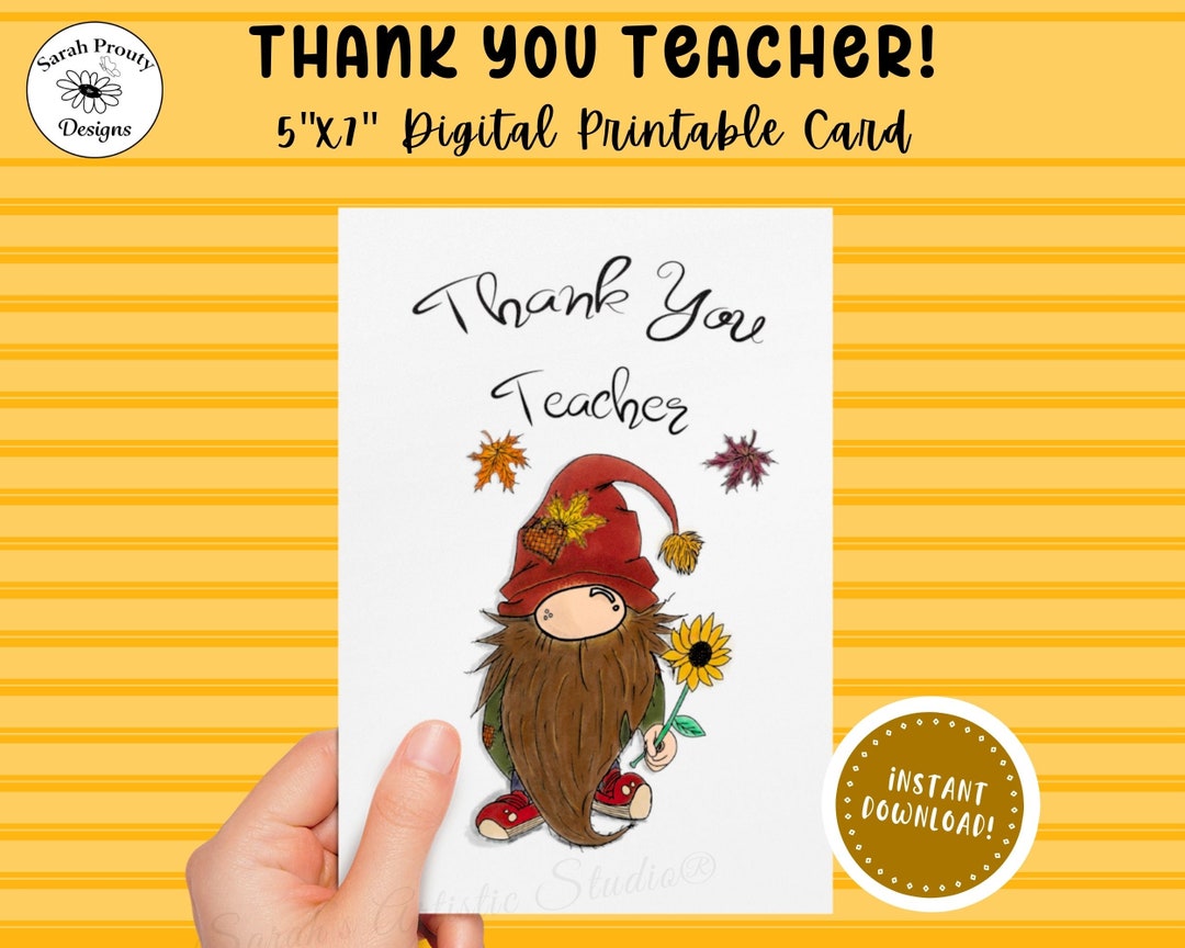 Thank You Cards, Teacher Gifts, Printable, Teacher Appreciation ...