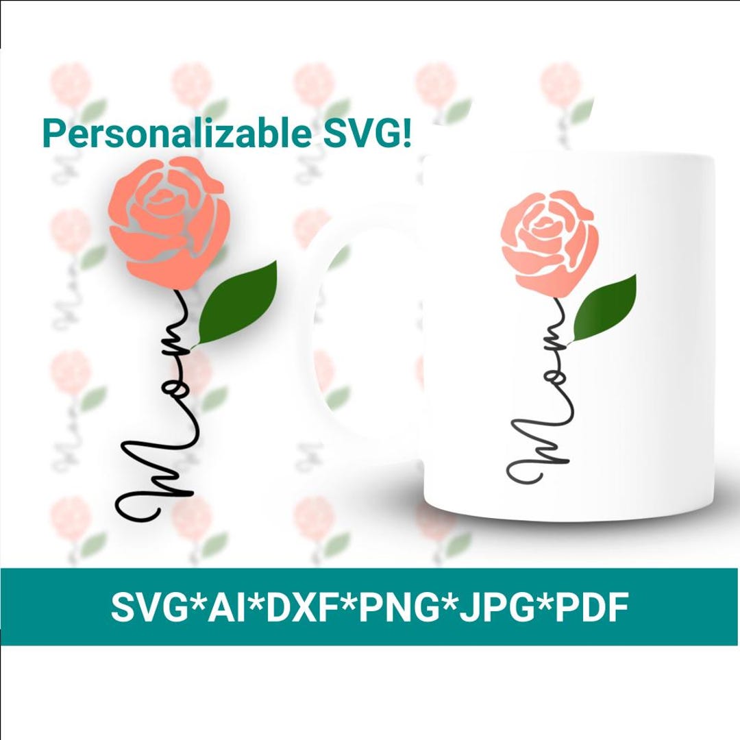 Luxurious Peach Rose Flower Line Art Svg, Hand Drawn Rose Clipart ...