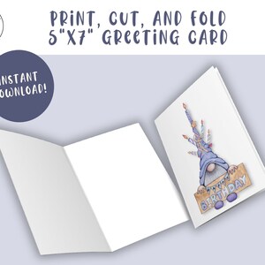 Happy Birthday, Gnome, Printable Card, Happy Birthday Card, Birthday ...