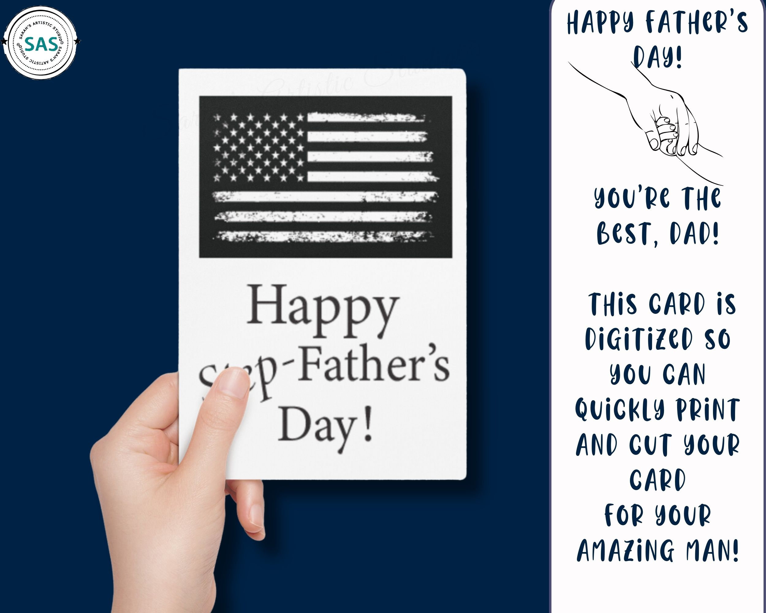 Fathers Day Card Step Dad Fathers Day Card Bonus Dad Card Fathers