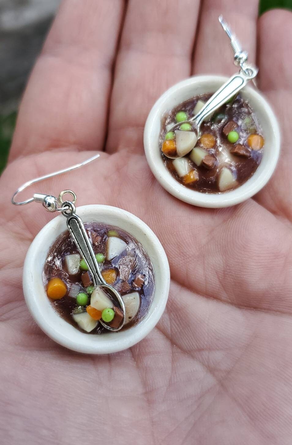 Beef Stew Earrings Soup Earrings Tiny Food Earrings - Etsy