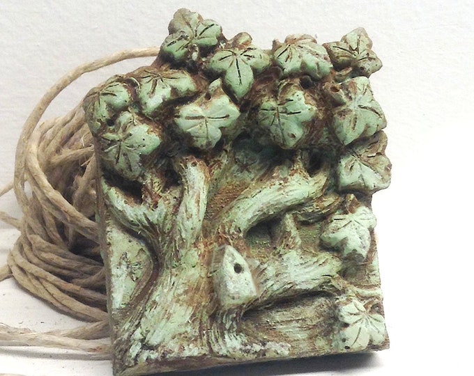 Concrete Tree Tile, Small Tree Sculpture, Wall Sculpture With Tiny ...