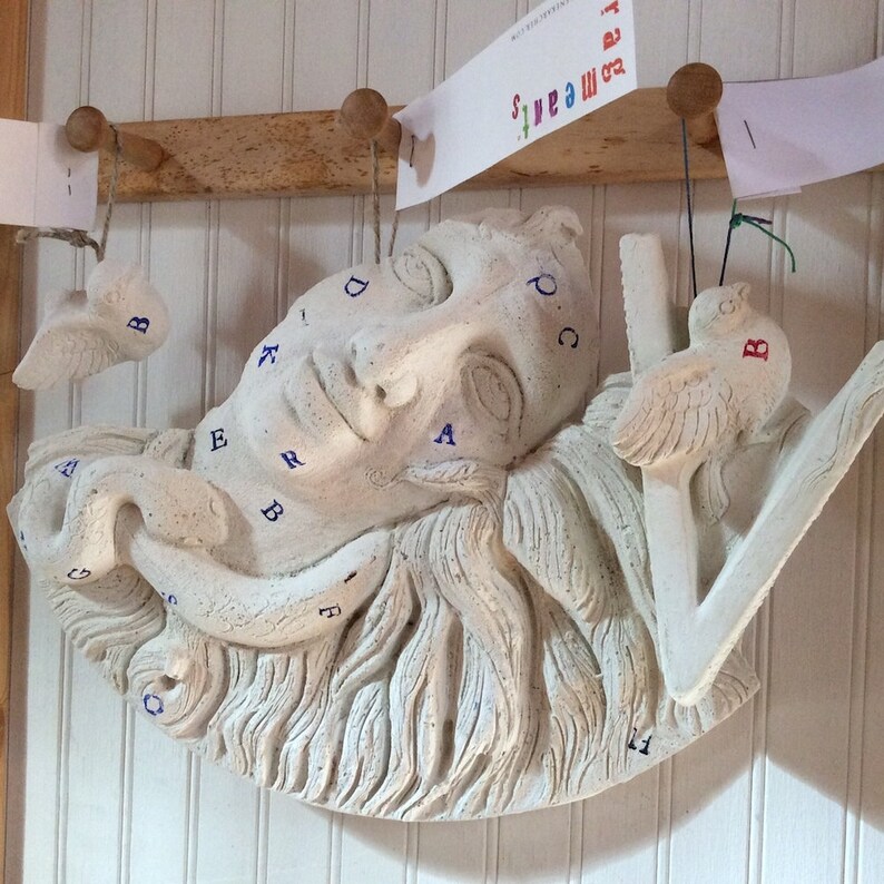 Goddess face bas relief pagan wall art face sculpture | Etsy