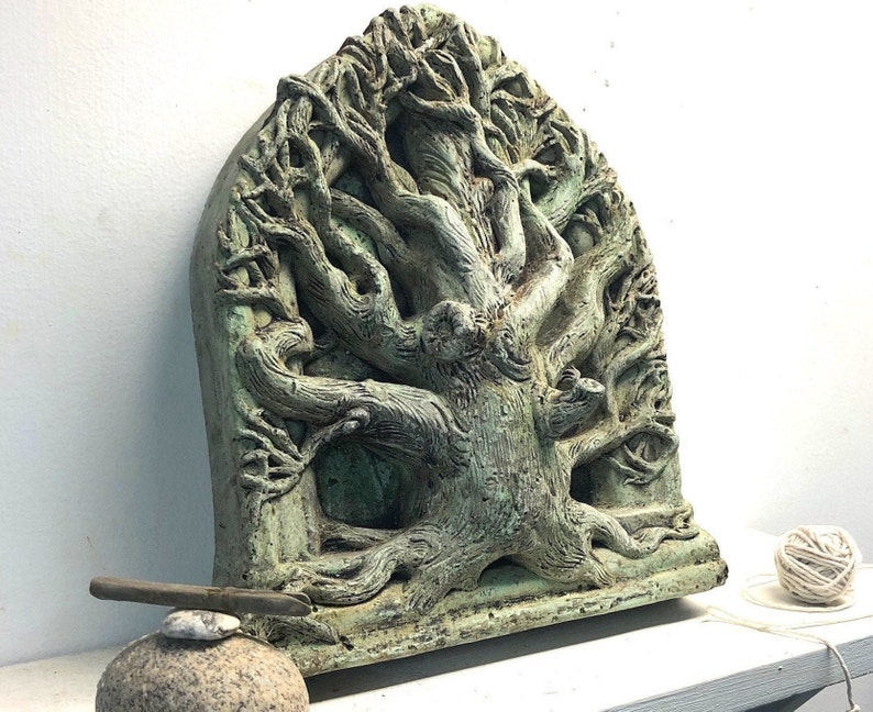 Large Bas Relief Oak Tree Garden Sculpture Tile Architectural - Etsy