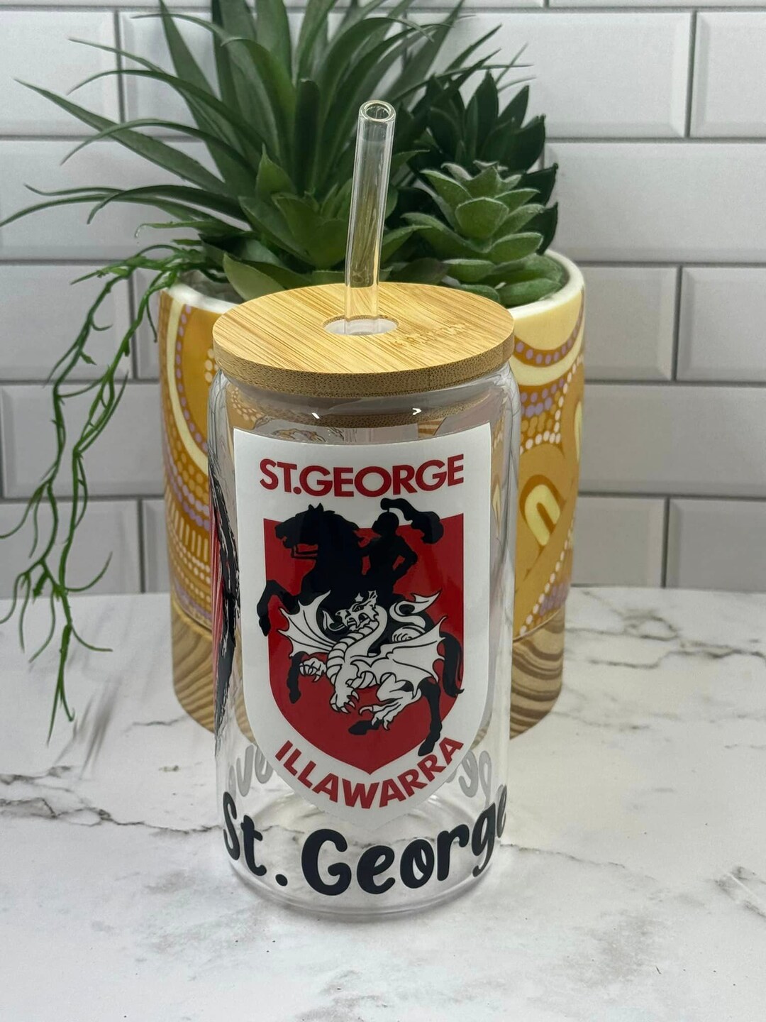 16oz Libby Glass St George Dragon - Etsy