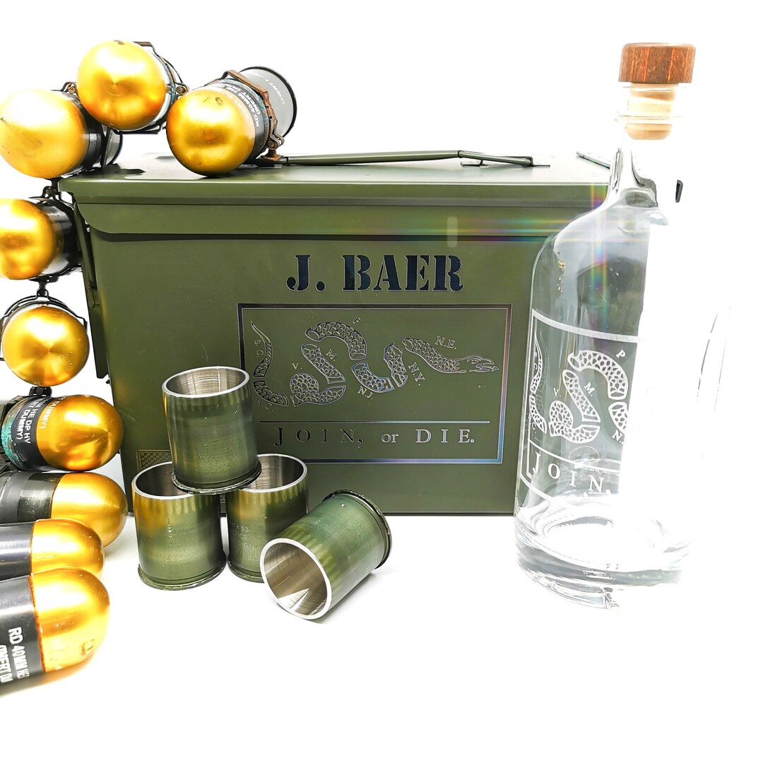 Drinkware Gift Set, Customised 50 Cal Ammo Box, Mk19 Grenade Whisky ...
