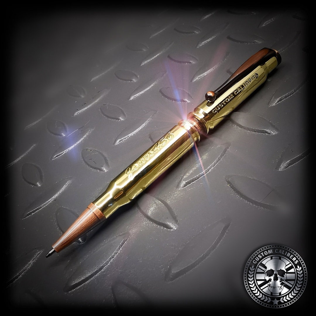 7.62 Bullet Pen Hand Crafted From Genuine Fired Bullet Casings Engraved ...