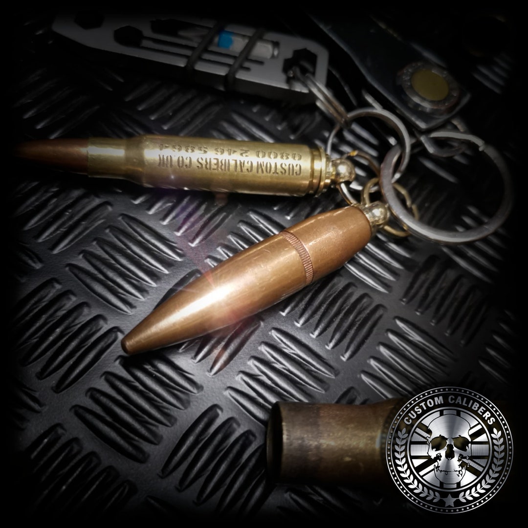 Genuine Bullet Key Ring, .50 Cal Bullet Keyring, 50 Caliber FMJ Copper ...