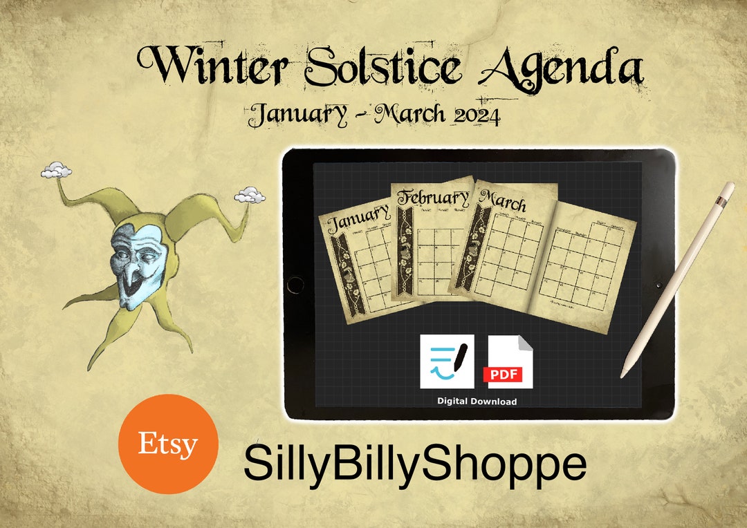 2024 Winter Solstice Digital Planner January - March, Medieval ...