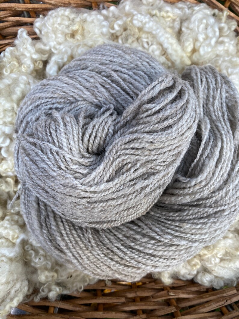 Jacob Sheep Handspun Yarn LIGHT GREY Oatmeal Natural Color | Etsy
