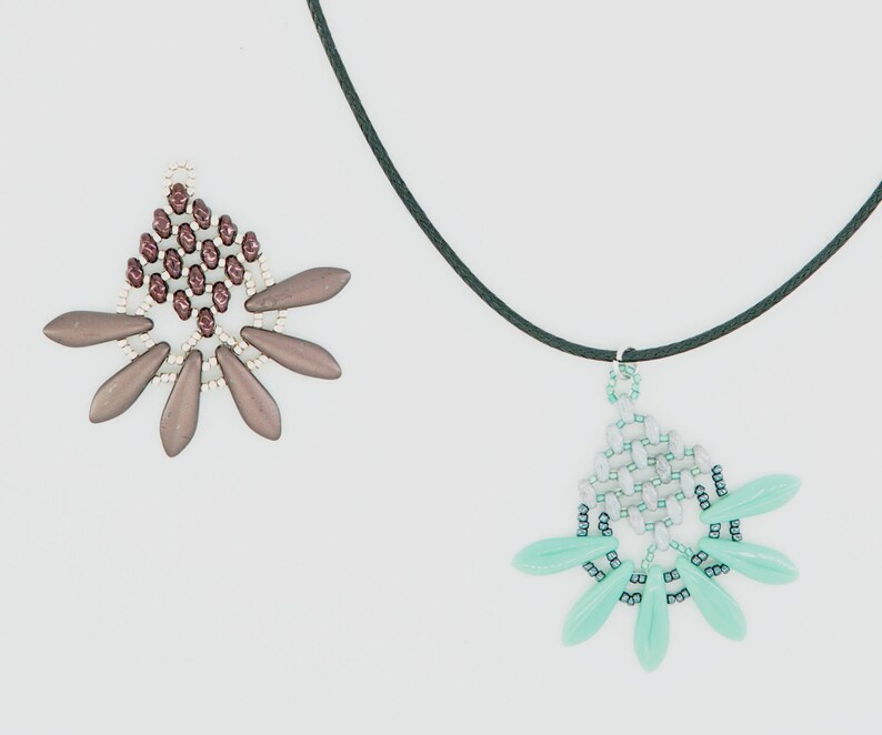Dagger Petals Necklace Pendant Beaded Jewelry Tutorial | Bead Patterns ...
