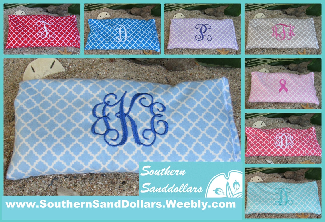 Heat Therapy Rice Bag GRAY Hot Cold Wrap Monogram Included - Etsy