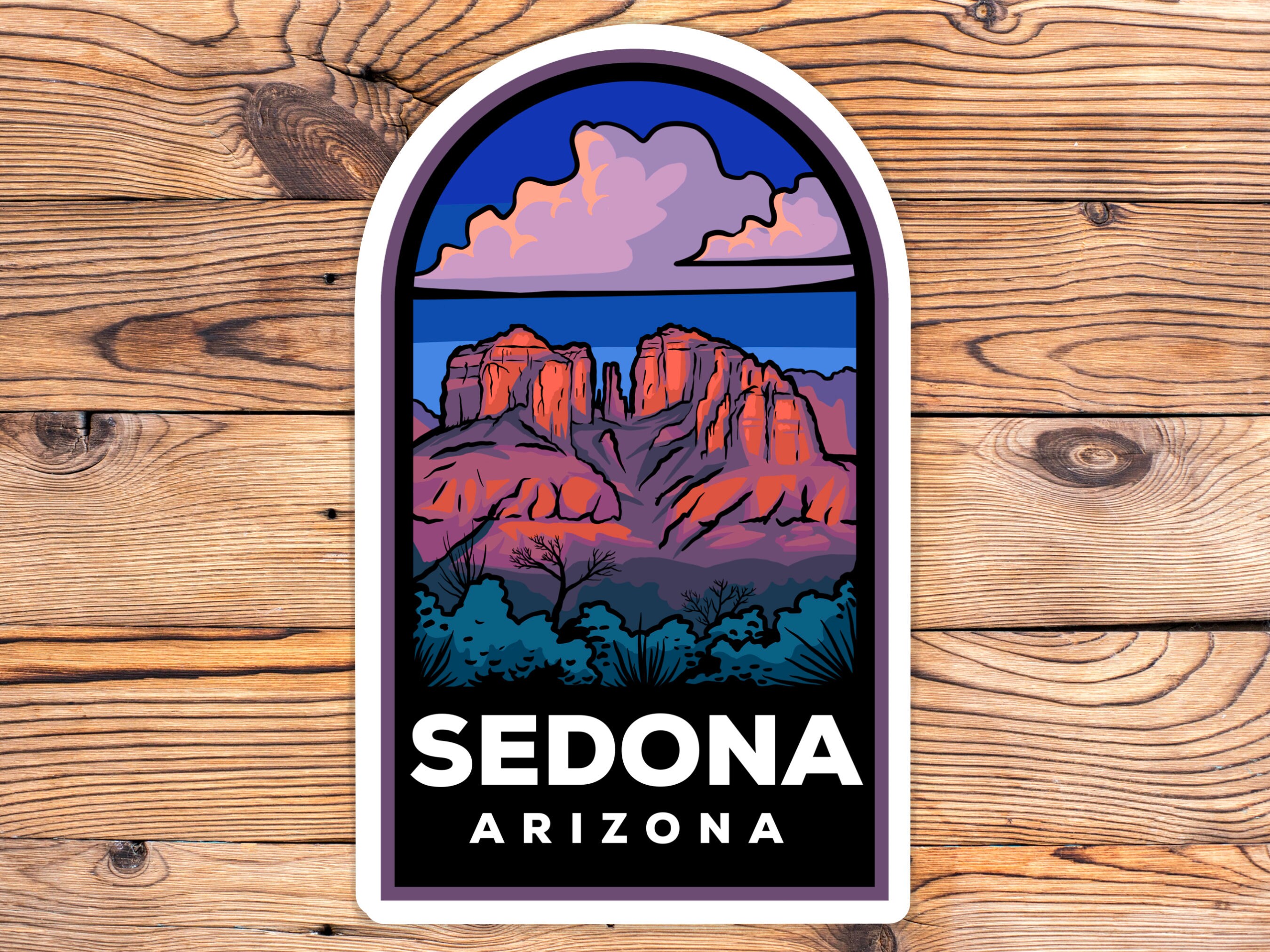 Sedona Arizona Badge Sticker | Etsy