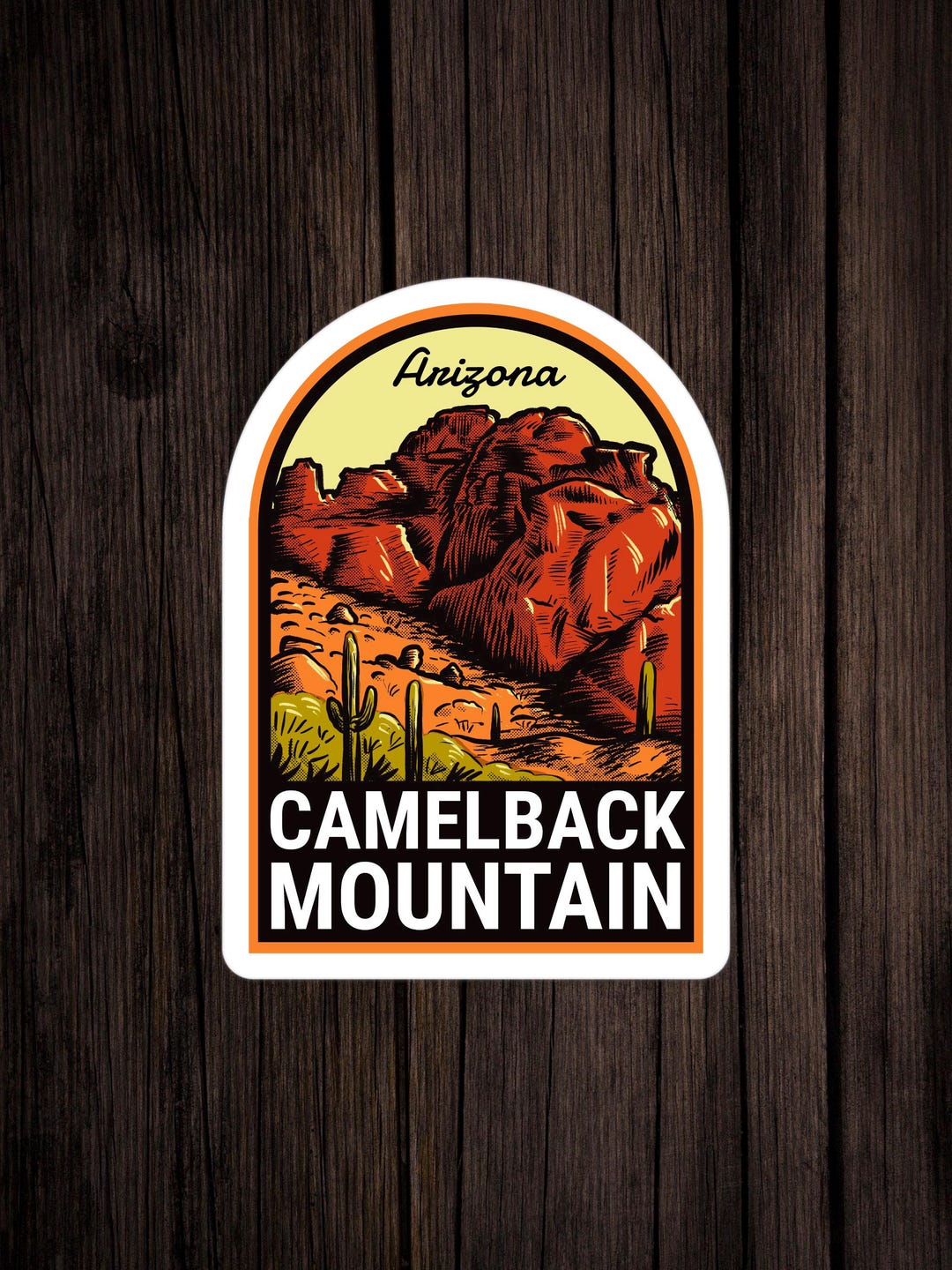 Camelback Mountain Arizona - Vinyl Sticker - Etsy