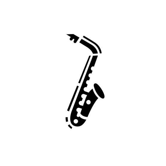Minimal Saxophone SVG Logo Vector | Etsy