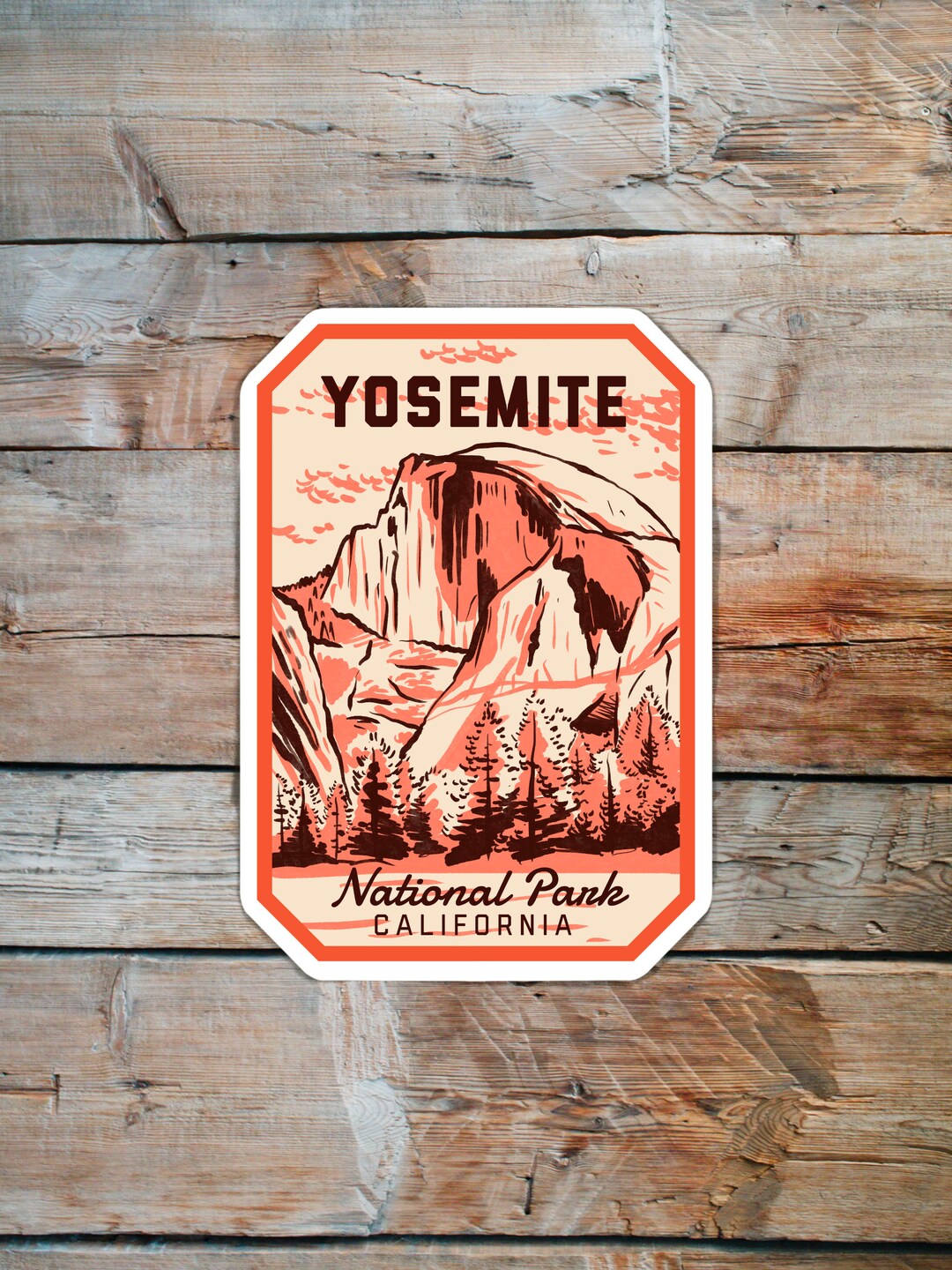 Yosemite Half Dome Retro Stickers - Etsy