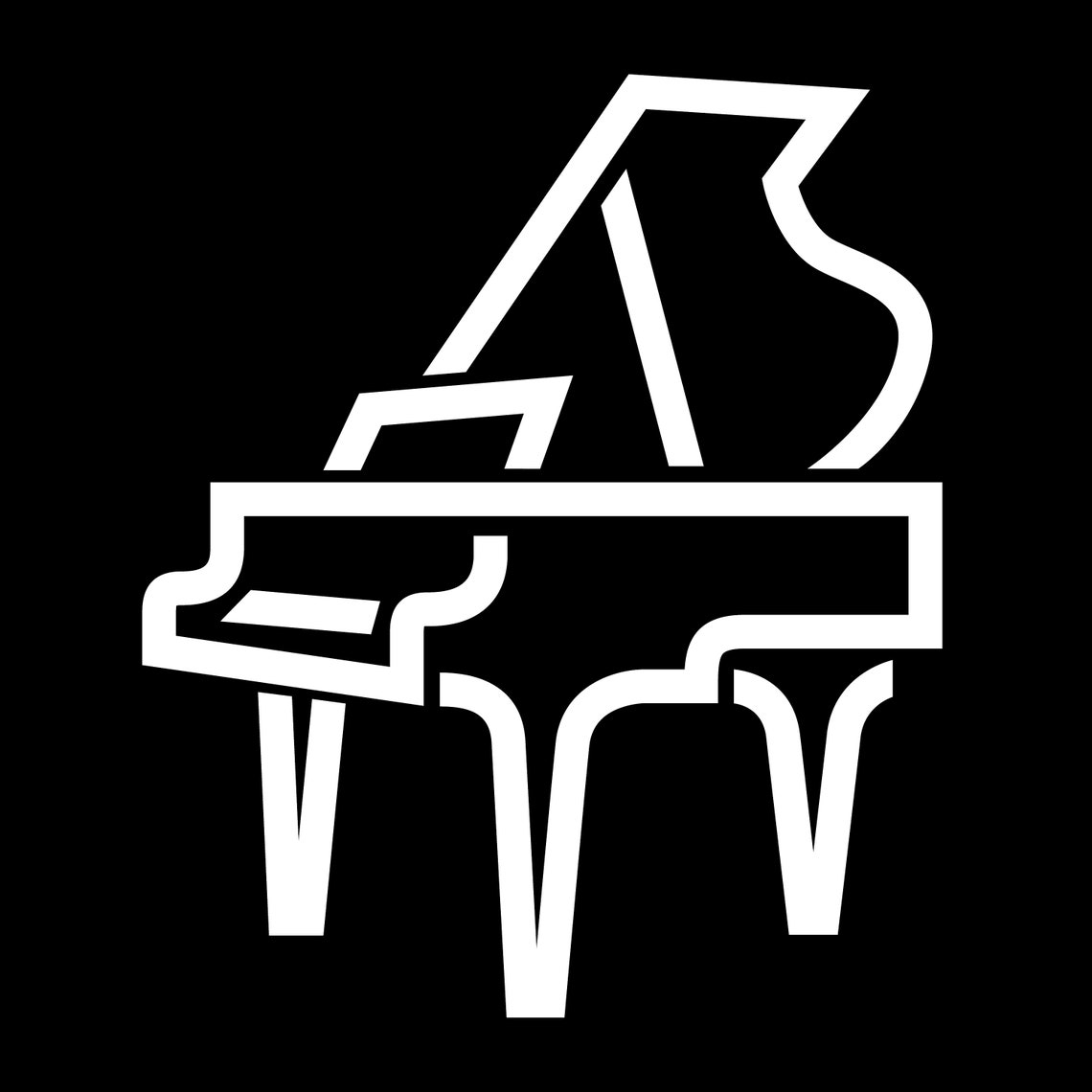 Minimal Grand Piano SVG DXF PNG Logo Vector | Etsy