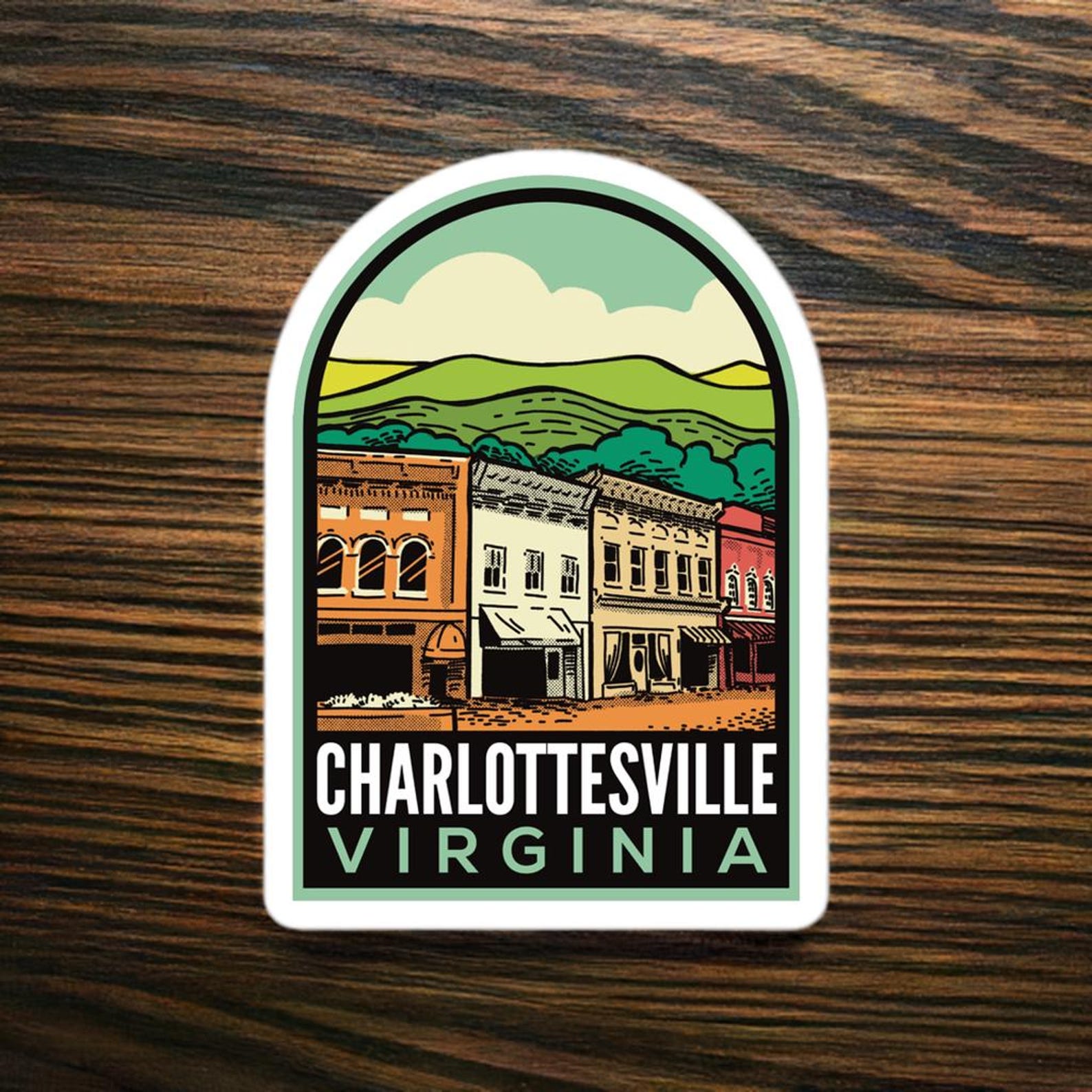 Charlottesville Virginia Historic Downtown - Vinyl Sticker - Etsy