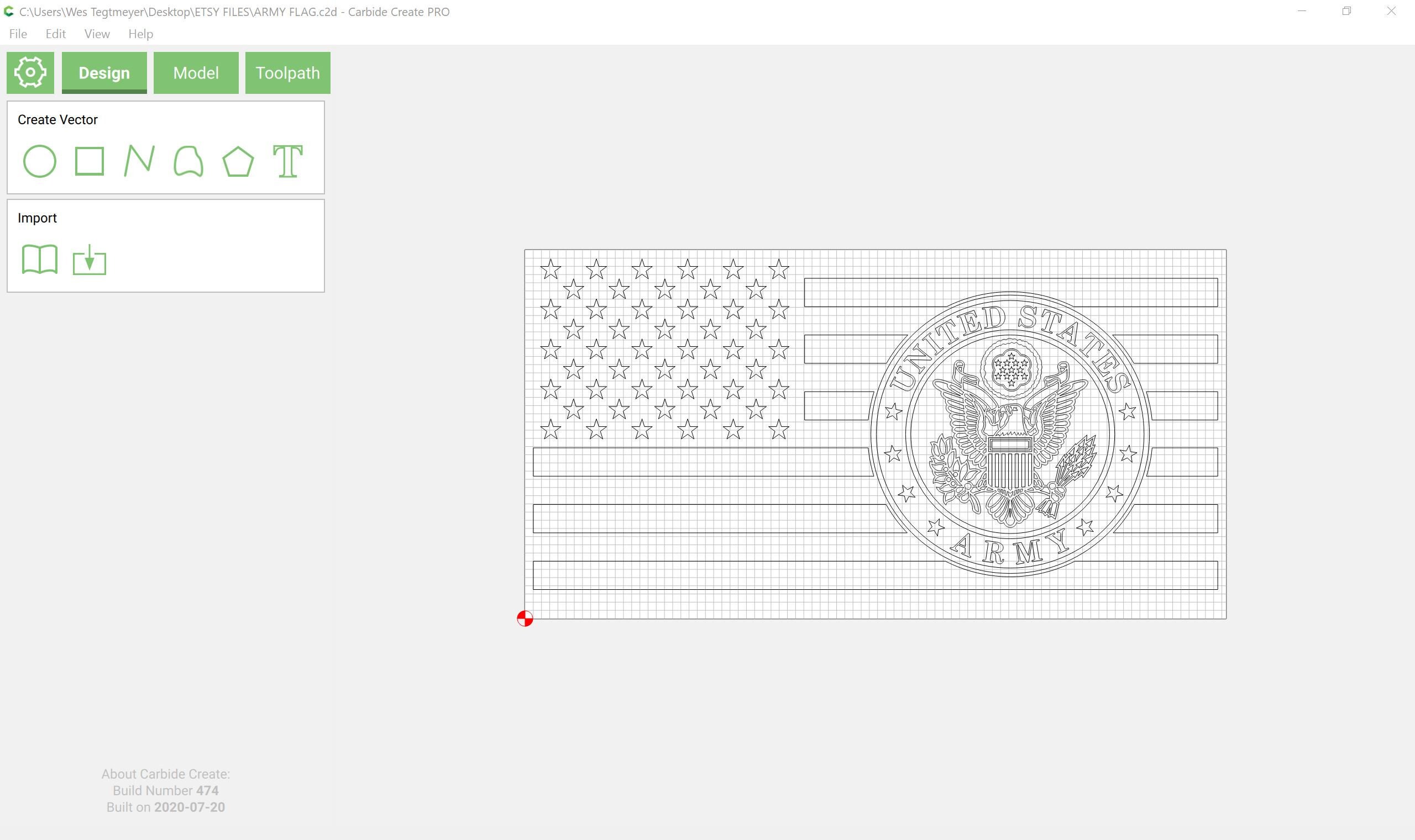 United States Army Crest American Flag Svg File And C2d Carbide Create