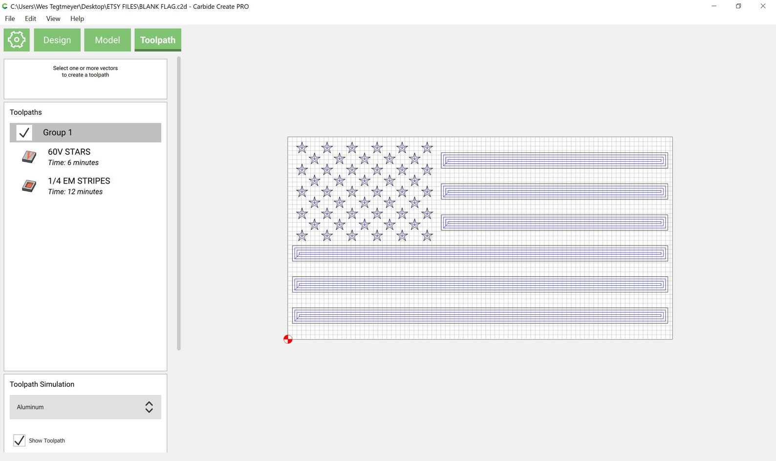 Regular American Flag SVG File and C2d Carbide Create File | Etsy
