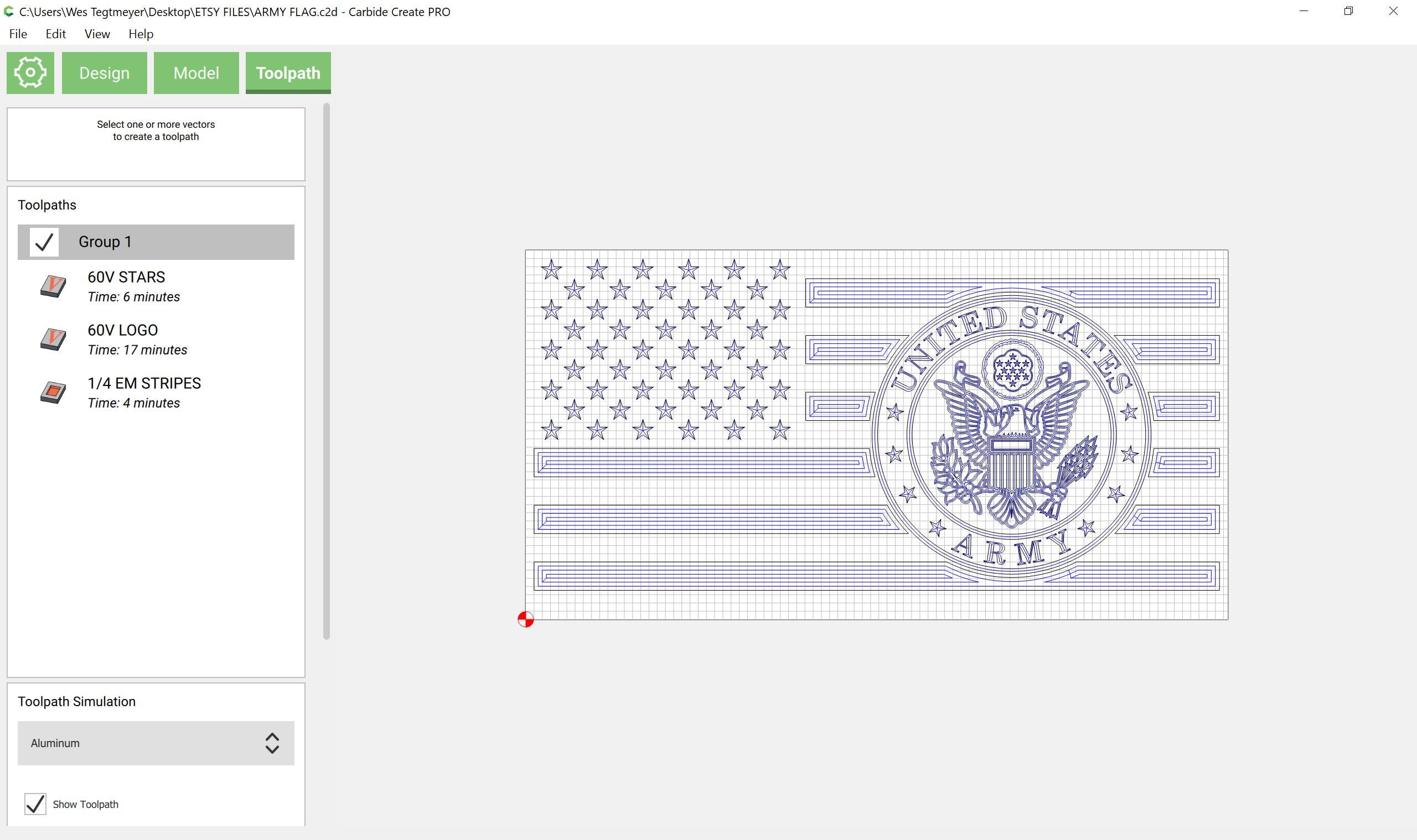 United States Army Crest American Flag Svg File And C2d Carbide Create