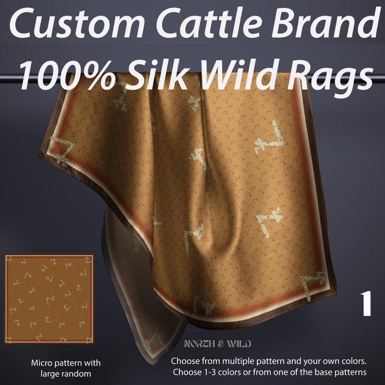 100 % Silk Custom Wild Rag | Custom Silk Scarf | Ranch Brand | Cattle ...