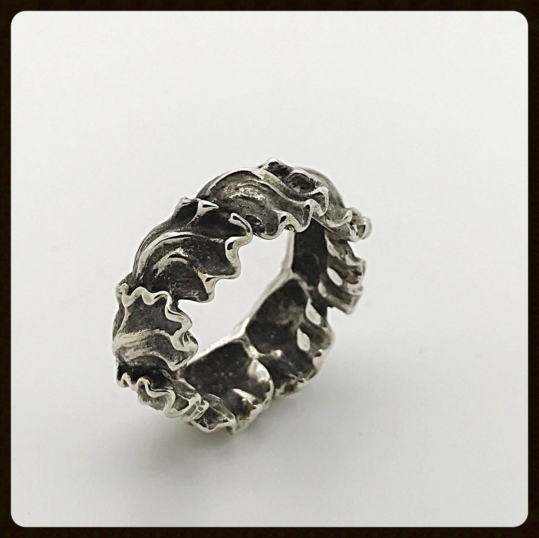Grapes Leaves Silver Band Ring - Etsy