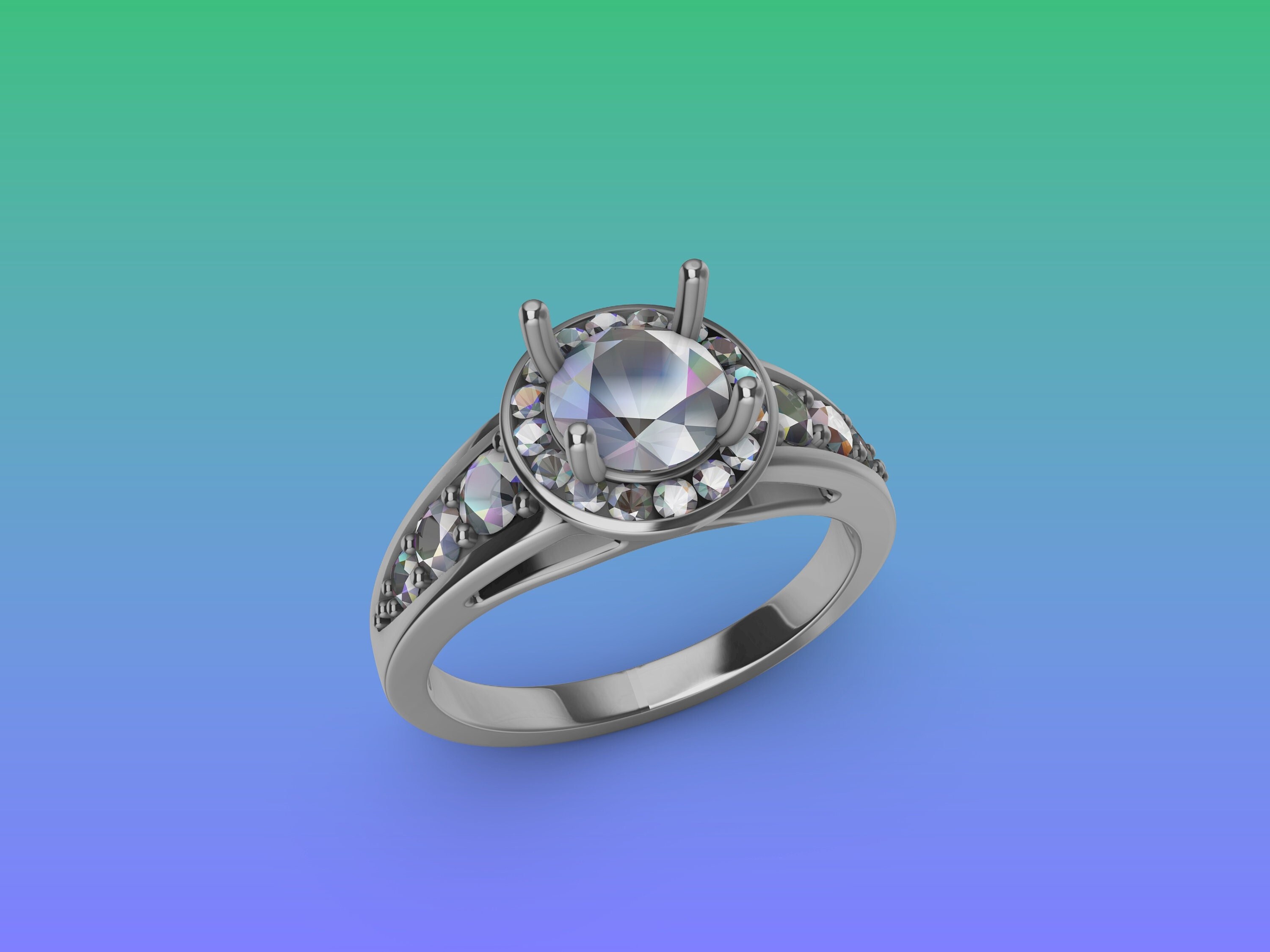 Solitaire Engagement Ring 3D CAD Digital Model - Etsy